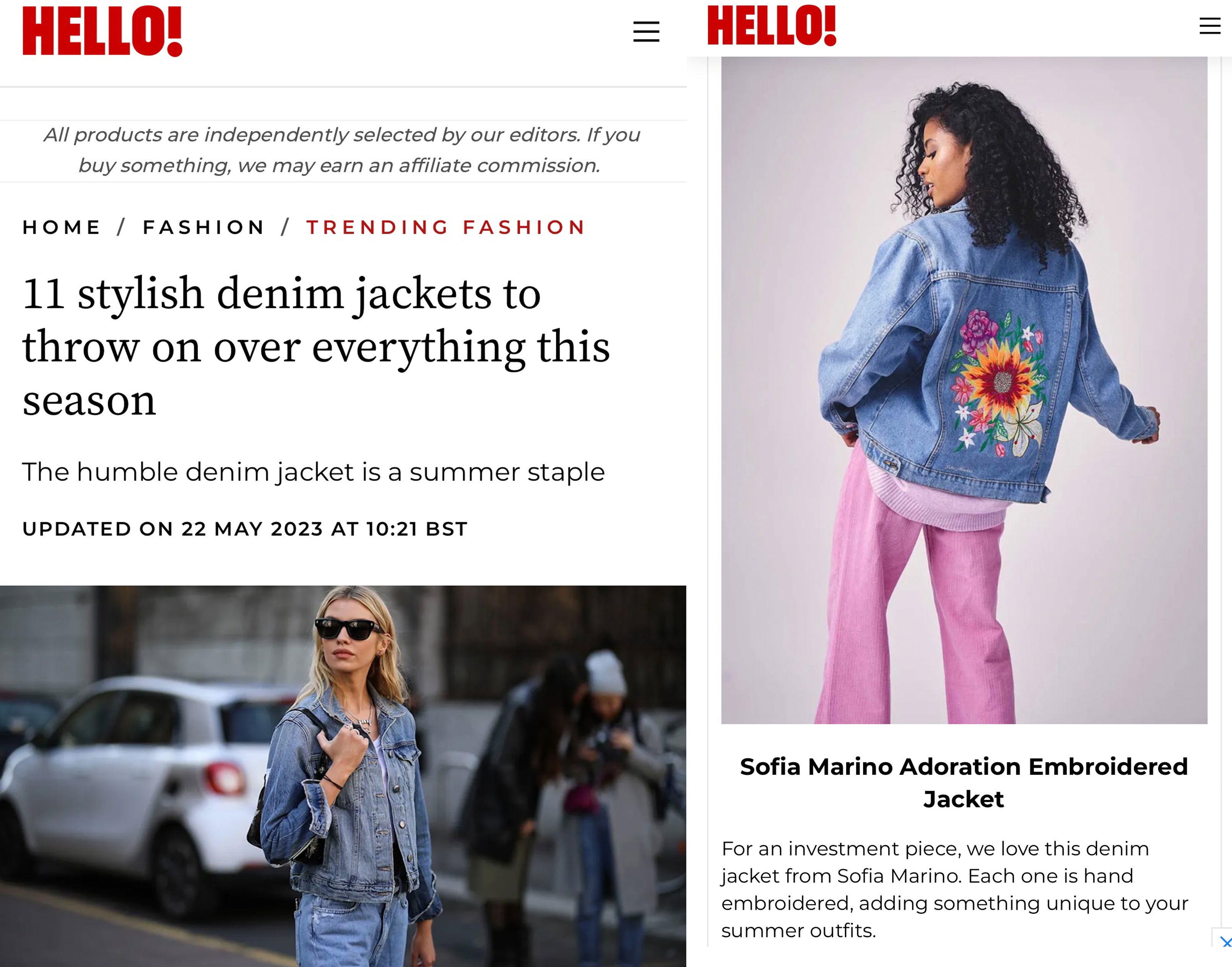 Harper's Bazaar & Hello Magazine 2023 Feature – Sofia Marino